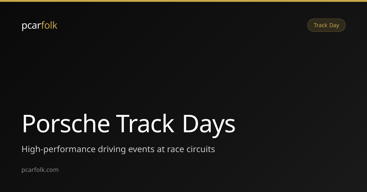 Porsche Track Days (2026) | Find Events Nationwide | pcarfolk